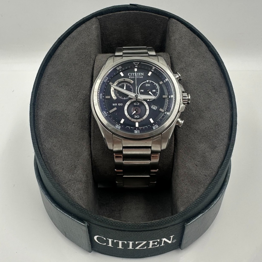 Pre-owned CITIZEN H500-SO82005 ECO-DRIVE CHRONOGRAPH WATCH - BLUE DIAL ...